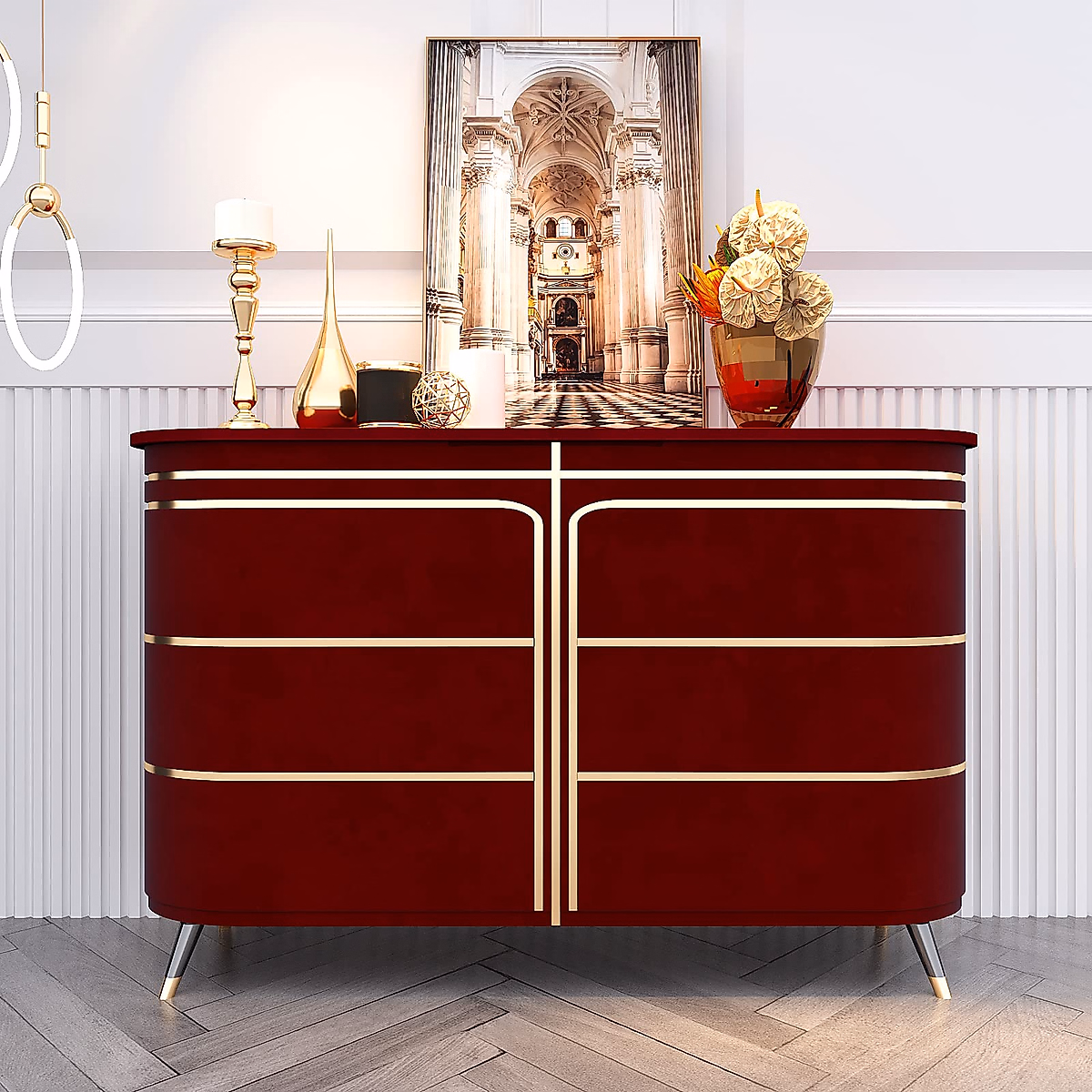 VEELIKE Dark Red Velvet Fabric Wallpaper Self Adhesive Soft Felt Drawer Liners 15.7''x118'' Red Flocking Contact Paper Peel and Stick Velvet Lining for Jewelry Box Cabinets Shelves Walls Arts & Crafts