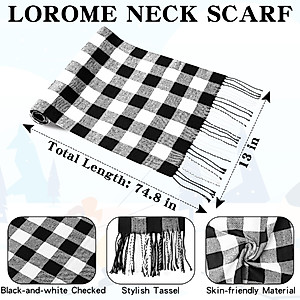 Winter Hat Scarf Gloves and Ear Warmer, Knit Warm Beanie Hat Touch Screen Gloves Long Knitted Plaid Scarf Set Gifts for Women Black