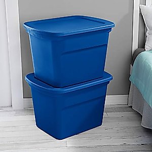 Sterilite 18 Gal./68 L Totes, Blue Morpho, 8