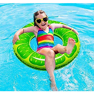 Pool Floats for Kids- Inflatable Swimming Pool Floating Rings -Summer Fun Fruit Swim Tube for Kids Pool Floaties - Summer Outdoor Beach Water Floats Party Supplies 3 Pack