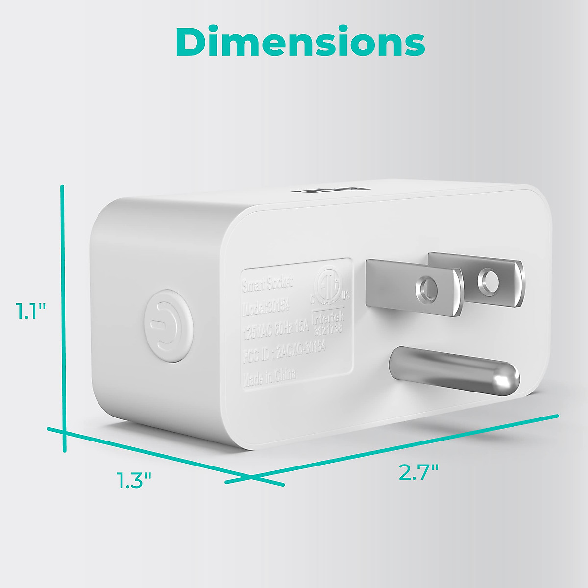 KMC Smart Plug Slim 4-Pack, Low-Profile Wi-Fi Outlet for Smart Home, Remote Control Lights and Devices from Anywhere, No Hub Required, ETL Certified, Compatible with Alexa and Google Home, White