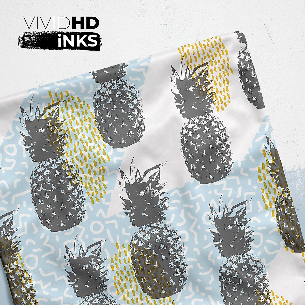 iiRov Summer Design Ink-Fuzed Decorative Throw Pillow - Retro Summer Pineapple v5