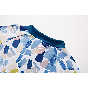 Baby Boys Sunsuits/Swimwear UPF 50+ Sun Protection One Piece Full-Length Zipper Swimsuits with Sun Cap. (Watercolor, 18-24Months)