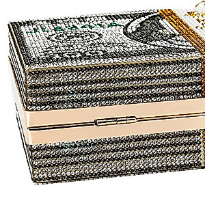 Classic Dollar Style Evening Bags With Diamond Shoulder Bag Wallet Clutch Gray