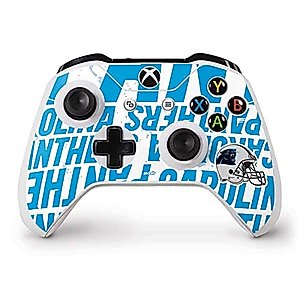 Skinit Decal Gaming Skin Compatible with Xbox One S Controller - Officially Licensed NFL Carolina Panthers - Blast Design