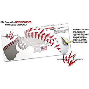 WraptorSkinz Skin Compatible with Sony PS4 Dualshock Controller PlayStation 4 Original Slim and Pro Baseball (Controller NOT Included)