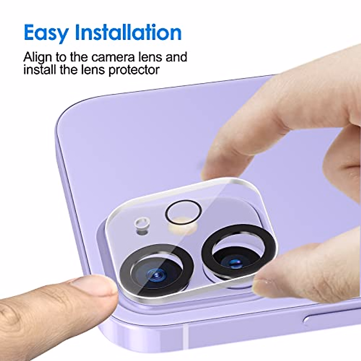 JETech Camera Lens Protector for iPhone 11 6.1-Inch and iPhone 12 mini 5.4-Inch, 9H Tempered Glass, HD Clear, Anti-Scratch, Case Friendly, Does Not Affect Night Shots, 3-Pack