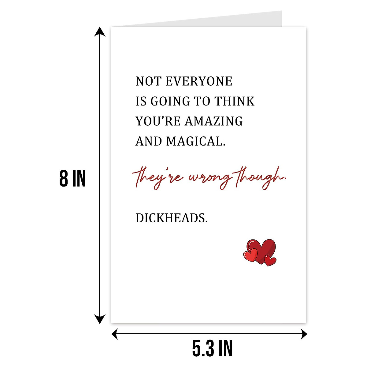 Qiliji Funny Encouragement Card for Men Women, Support Card for Friend, Affirmation Card for Sister Brother, Thank You Card, Not Everyone Think You're Amazing And Magical