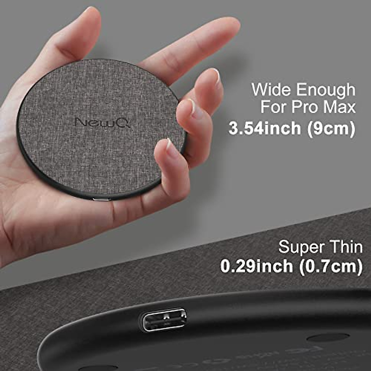 NewQ Wireless Charger,15W Max Wireless Charging Pad Compatible with iPhone 14/13/13 Pro/13 Mini/13 Pro Max/SE 2022/12/SE 2020/11/X/8,Samsung Galaxy S22/S21/S20/S10,AirPods Pro(Black 2 Packs)