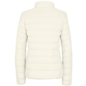 wantdo Women's Lightweight Down Jacket Warm Plus Size Puffer Coat (Beige, 2X-Large)