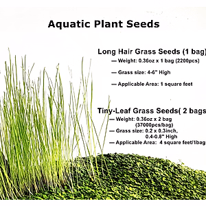3 Bags Aquarium Plant S.e.e.d Set, not aritifical Plastic, Fresh Water Live Grass for Fish Tank ZQ21