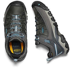 KEEN Women's Targhee 3 Low Height Waterproof Hiking Shoes, Magnet/Atlantic Blue, 9
