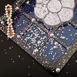 SAVITA 5600Pcs 2/3/4/5/6/8/10mm White Flat Back Pearl Half Round Pearls Beads Satin Luster Loose Beads Gems for DIY Craft Necklaces Bracelets Jewelry Decorations Wedding Dress Nail Art Making