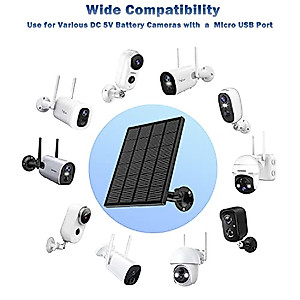 ZUMIMALL Solar Panel for Outdoor Camera Wireless GX1S/F5 /GX2S PTZ Camera, IP66 Waterproof Solar Panel with 10ft USB Charge Cable, Power Supply for Security Camera with Micro USB Port