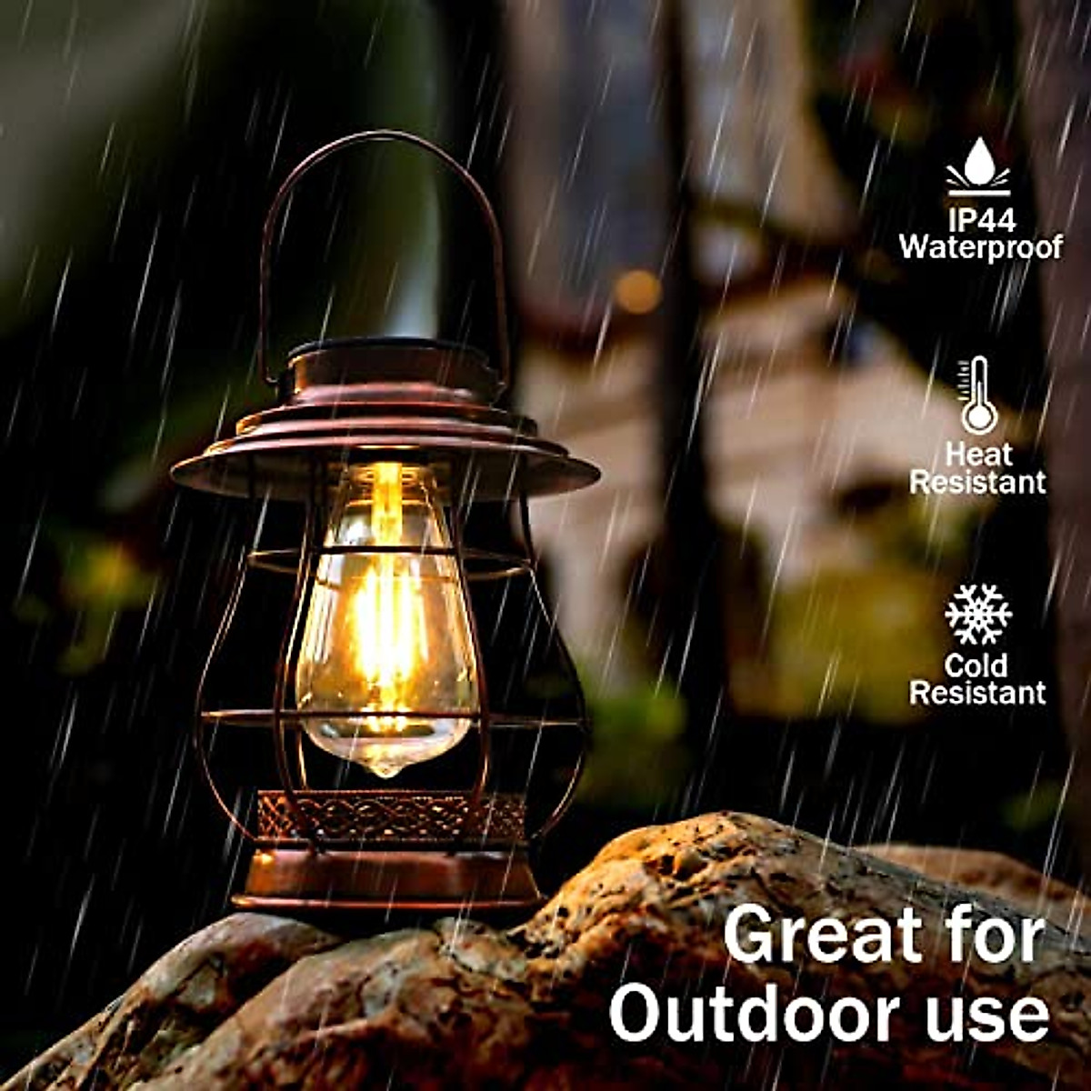 2PACK Solar Outdoor Lights Hanging Garden Decor Solar Lanterns Outdoor Waterproof LED Lights Retro Design for Passage Courtyard，Lawn, Patio Decoration