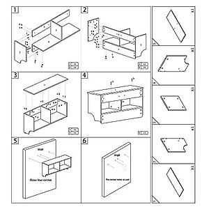 Coral Flower Wood Wall Mounted Entryway Shelf, 36 inches, Black