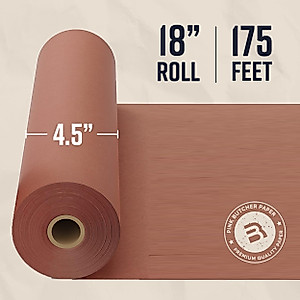 Pink Butcher Paper Roll - 18 Inch x 175 Feet (2100 Inch) - Food Grade Peach Wrapping Paper for Smoking Meat of all Varieties - Made in USA