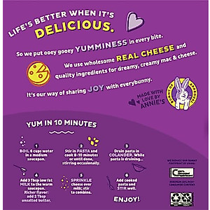 Annie’s White Cheddar Shells Macaroni & Cheese Dinner with Organic Pasta, 4 Ct, 6 OZ Boxes