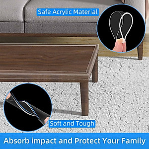Clear Edge Protector Strip, 0.8in x 9.84FT, Sharp Edge Wrap Cover Tape, Self Adhesive Corner Protective Bumper Guards for Cabinet Door Desk Glass Table Furniture, Kitchen Countertop, Waterproof
