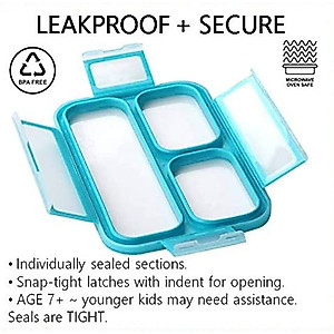 Snack Container - Small Bento Lunch Box for Kids Girls Boys Toddlers | MINI Leak-proof Boxes, Baby Bentobox for Daycare, Portion Containers, BPA-Free Pink and Blue Set of 2