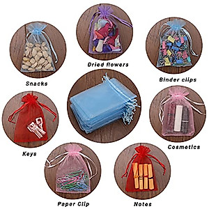 Ludato 100pcs 4"x6" Pink Organza Gift Bags with Drawstring, Small Candy Jewelry Bags Drawstring Pouches for Gifts Baby Shower Wedding Birthday Christmas Party Halloween