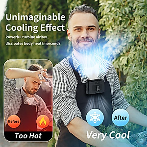 Socool 20000mAh Portable Waist Fan Clip on Wearable Belt Personal Fan Rechargeable Battery Operated, 40H Cooling Fan with 10 Speeds & Dual Motors,Neck Hanging Hands-Free For Outdoor Travel Power bank