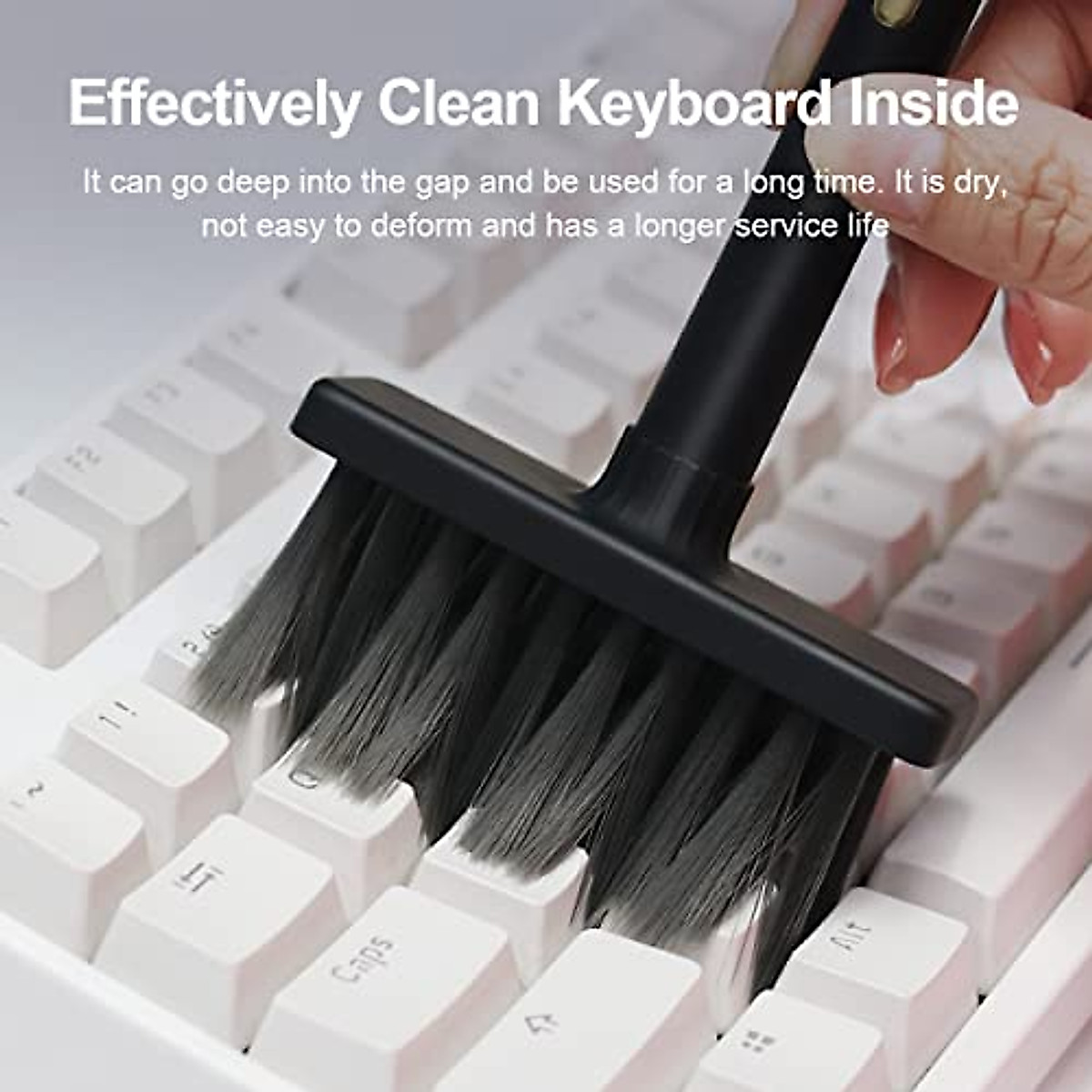 Hagibis Cleaning Soft Brush Charcoal Infused Bristles Keyboard Cleaner 5-in-1 Multi-Function Cleaning Tools Kit Corner Keycap Puller Remover Multi Brush for PC Laptop Airpods Pro Camera Lens (Black)