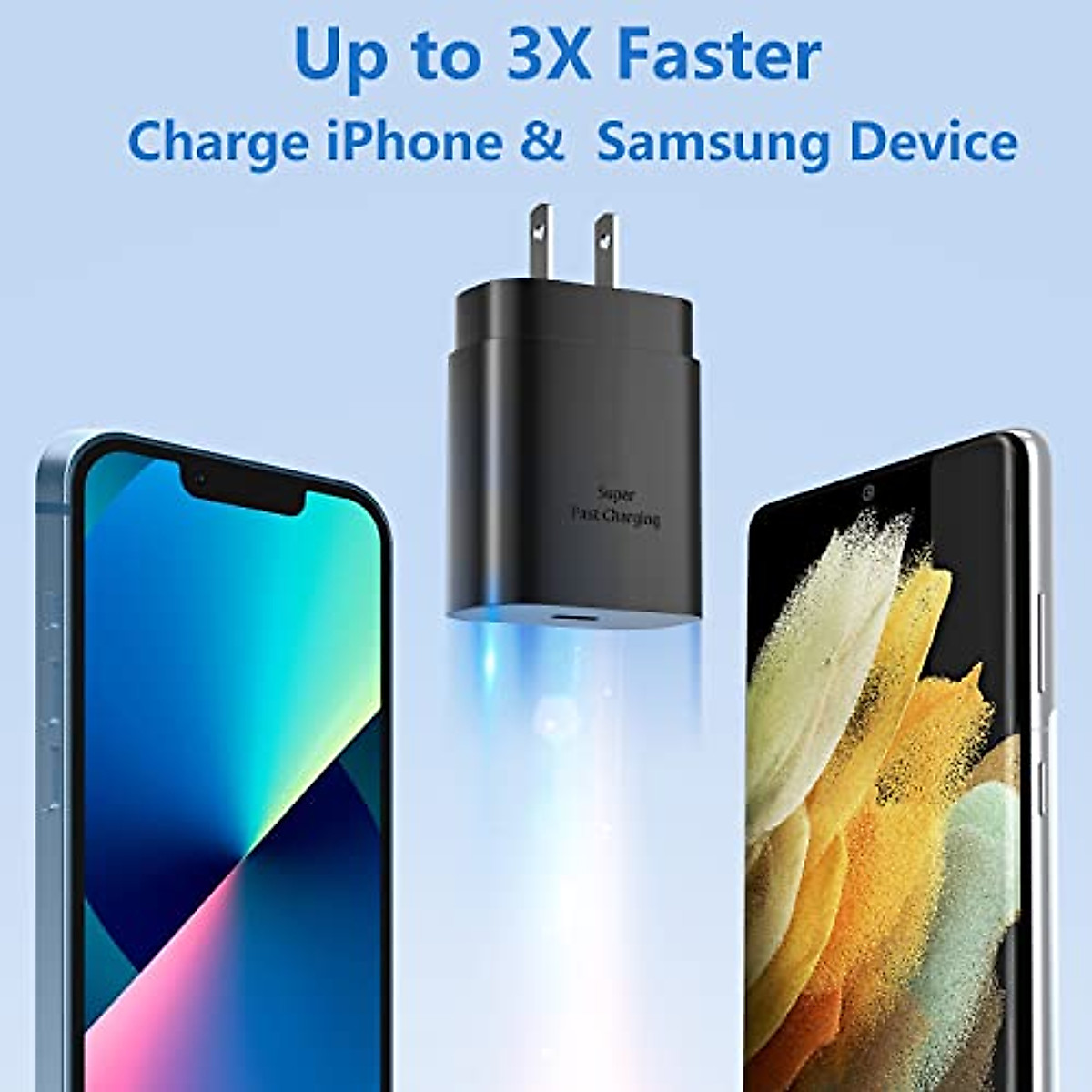 USB C Wall Charger Adapter, Costyle 3 Pack PD 25W Super Fast Charger Type C Charging Block Compatible Samsung Galaxy S23/S22/S21/S20 Ultra/Plus/S20FE/S10/A13/A53/A71/Note 20 Ultra/10,Pixel 7/6A-Black