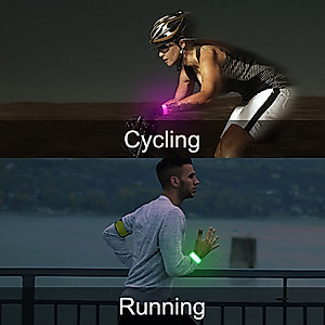 Amarlozn LED Light up Slap Wristband, Flashing Bracelets for Kids, Glow in The Dark Armband for Adults, Night Safety Toys for Walking Running Camping, Christmas New Year Party Supplies Gift 6 Pack