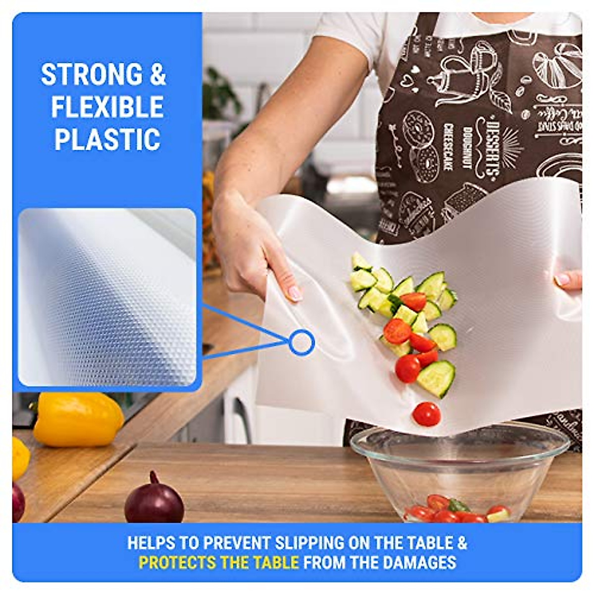 Disposable Plastic Cutting Board for Kitchen & Outdoor – Large Flexible Chopping Boards – Custom Cutting Mats for BBQ and Camping 25’