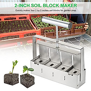Manual Soil Block Maker Micro Soil Blocker Set 2 inch Soil Block Soil Blocking Tool for Seed Stater Tray