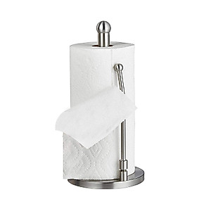 Alpine Countertop Paper Towel Holder - Stainless Steel Kitchen Napkin Roll Dispenser Stand for Home, Office, Bathroom (Steel-Lite)