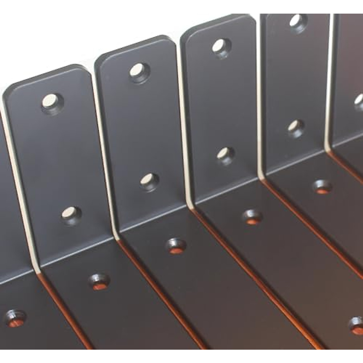 8 Pack - L 6" x H 4" x W 1.5", 5mm Thick Black L Shelf Bracket, Iron Shelf Brackets, Metal Shelf Bracket, Industrial Shelf Bracket Decorative Shelving, Shelf Supports with Screws