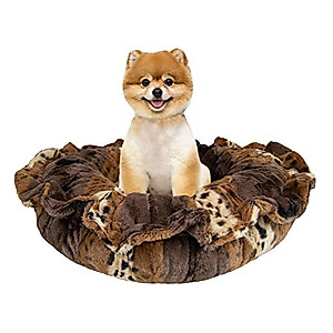 Bessie and Barnie Ultra Plush Wild Kingdom Deluxe Luxury Dog/Pet Lily Pod Bed Machine Washable