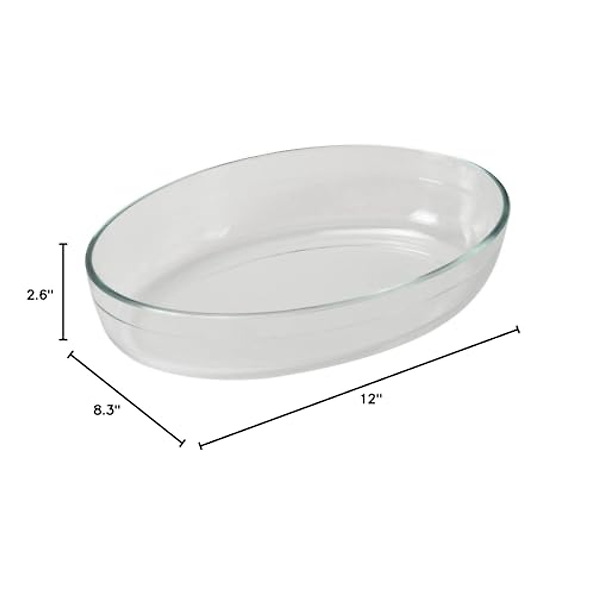 Pyrex CP-8548 Oval Roaster Plate, Heat Resistant Glass, Microwave Safe, Oven Safe, Dishwasher Safe, 6.8 gal (2.2 L)