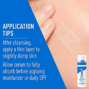 CeraVe Hydrating Face Wash and Hyaluronic Acid Serum with Vitamin B5 Set | 19oz Face Wash + 1oz Serum | Hydrating for Dry Skin | Fragrance Free