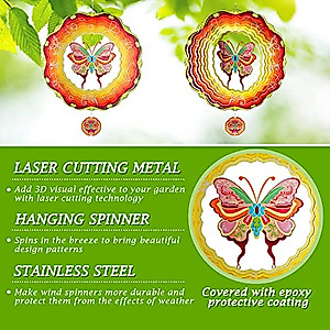 Butterfly Wind Spinners, Butterfly Gifts for Women Mom Grandma Wife, 12inch Large Metal Kinetic Wind Spinner, Hanging Wind Spinners Indoor Outdoor Decoration Decorations Ornaments