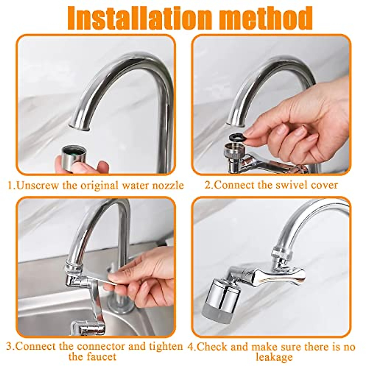 1080 Swivel faucet extension. Sink faucet spray accessory. Faucet extension for bathroom sink. Kitchen faucet spray. Dual gear mode can be adjusted freely