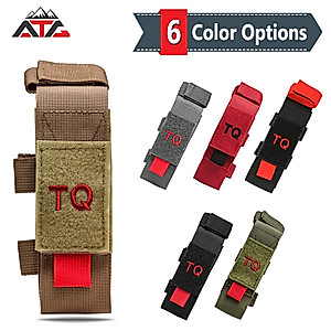 Tactical Tourniquet & Trauma Medical Shear Pouch MOLLE PALS Duty Belt Loop EMT EMS (Tan)