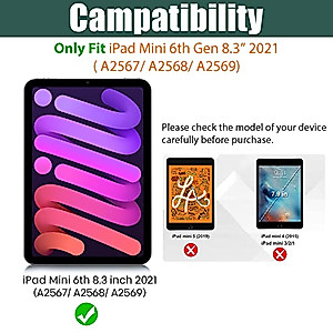 Hoidokly iPad Mini 6 Case 8.3 Inch 2021, iPad Mini 6th Generation Case Clear, Hard Back Cover Cases for 2021 iPad Mini 8.3" 6th Gen A2567 A2568 A2569 -Green