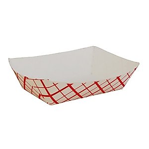 Southern Champion Tray 0417 #200 Southland Paperboard Food Tray, 2 lb Capacity, Red Check (Case of 1000)