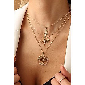 Wishrocks Dragonfly Insect Charm Pendant Necklace Jewelry for Women in 14k Yellow Gold Over Sterling Silver Along with 18" Silver Chain