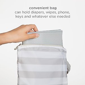 Ubbi On-the-Go Changing Mat with Carrying Bag, Soft and Comfortable Diaper Bag Accessory Must Have for Newborns, Easy to Clean, Portable Changing Pad, Gray