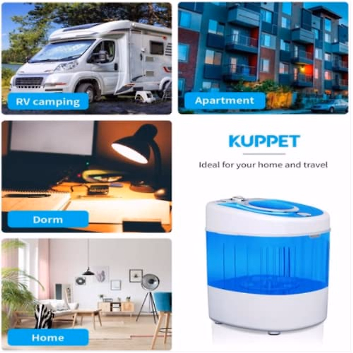 Portable Mini Washer, Timed with Spin Dryer, Wash Capacity 7.7 lbs, Small Semi-Auto Compact Washer, Durable Design Washer Energy Efficient, Spin Controller