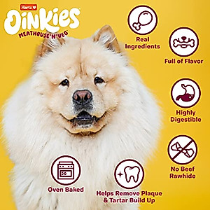 Hartz Oinkies Meathouse'n'Veg Hearty Kabobs Dog Treats with Real Chicken, Duck, Carrots, and Sweet Potato, Long-Lasting Yet Highly Digestible, 18 Count