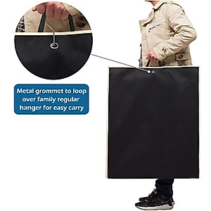 MISSLO Gusseted 60" Suit Dress Garment Bag with Clear Window Zipper Pocket Long Garment Cover (Black)