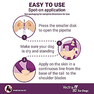 Vectra 3D for Dogs Flea, Tick & Mosquito Treatment & Prevention for Large Dogs (56 to 95 lbs) , 3 month supply