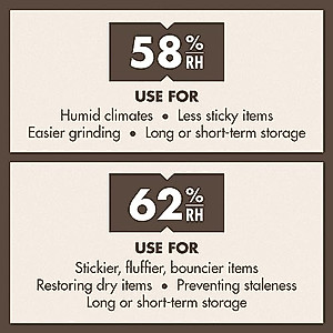 Boveda 62% Two-Way Humidity Control Packs For Storing 1 lb – Size 67 – 12 Pack – Moisture Absorbers for Storage Containers – Humidifier Packs – Individually Wrapped Hydration Packets