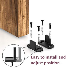 ZEKOO Adjustable Sliding Barn Door Hardware Door Bottom Floor Guide Plastic Limit The Door with Screws (2set)