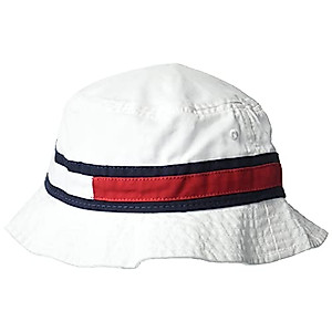 Tommy Hilfiger Mens Bucket Hat, Snow, Small US
